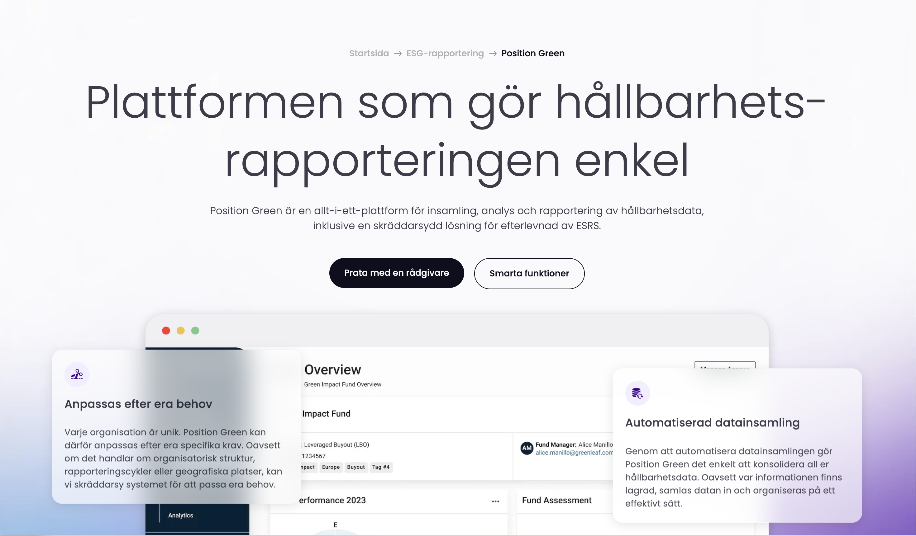 Position Green - effektiv hållbarhetsrapportering | Exsitec